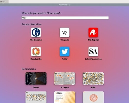 Flow browser renders HTML elements directly on the GPU using multithreading technology - GNU/Linux